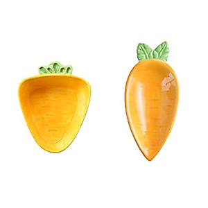 OSALADI 2pcs Ceramic Candy Dish Carrot Shape Bowl Easter Dishes Appetizer Plates Cereal Bowl Salad Bowl Yogurt Bowl Soup Dessert Serving Bowl for Kids Children 15.5X7X3cm KS1541OG2602SGT41LBH6QR 0
