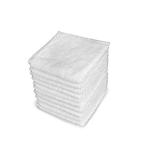 Pacific Linens Soft washcloths for face Hand Fingertip Towels 12 Pack 100% Cotton White 12x12 inch for Kids wash Cloths for Body and face 12 Pack Sets