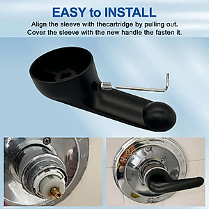 Single Metal Lever Handle Replacement for Delta H79 Faucet Handle Compatible with Delta Tub & Shower Handle for Delta 1300/1400 Series Tub Faucet, Shower with Screw & Wrench (Black)