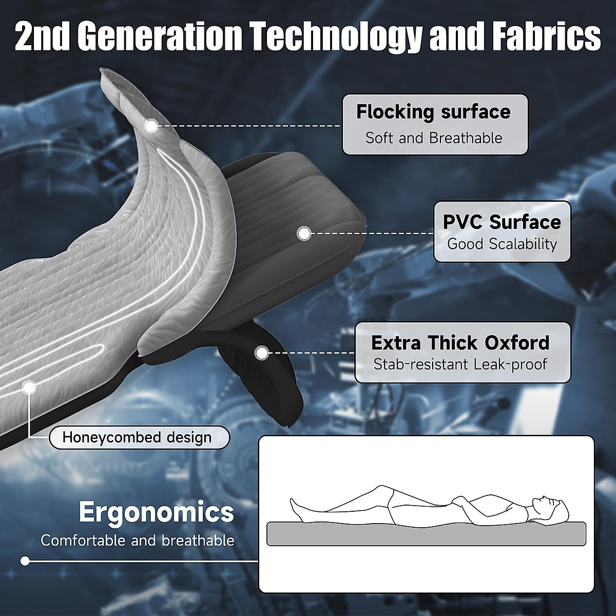 DikaSun Inflatable SUV Air Mattress Bed Car Mattress for SUV, Double-Sided Flocking Travel Camping Bed Car Air Mattress, Car Sleeping Mattress Bed for Universal SUV with Car Air Pump 2 Pillows