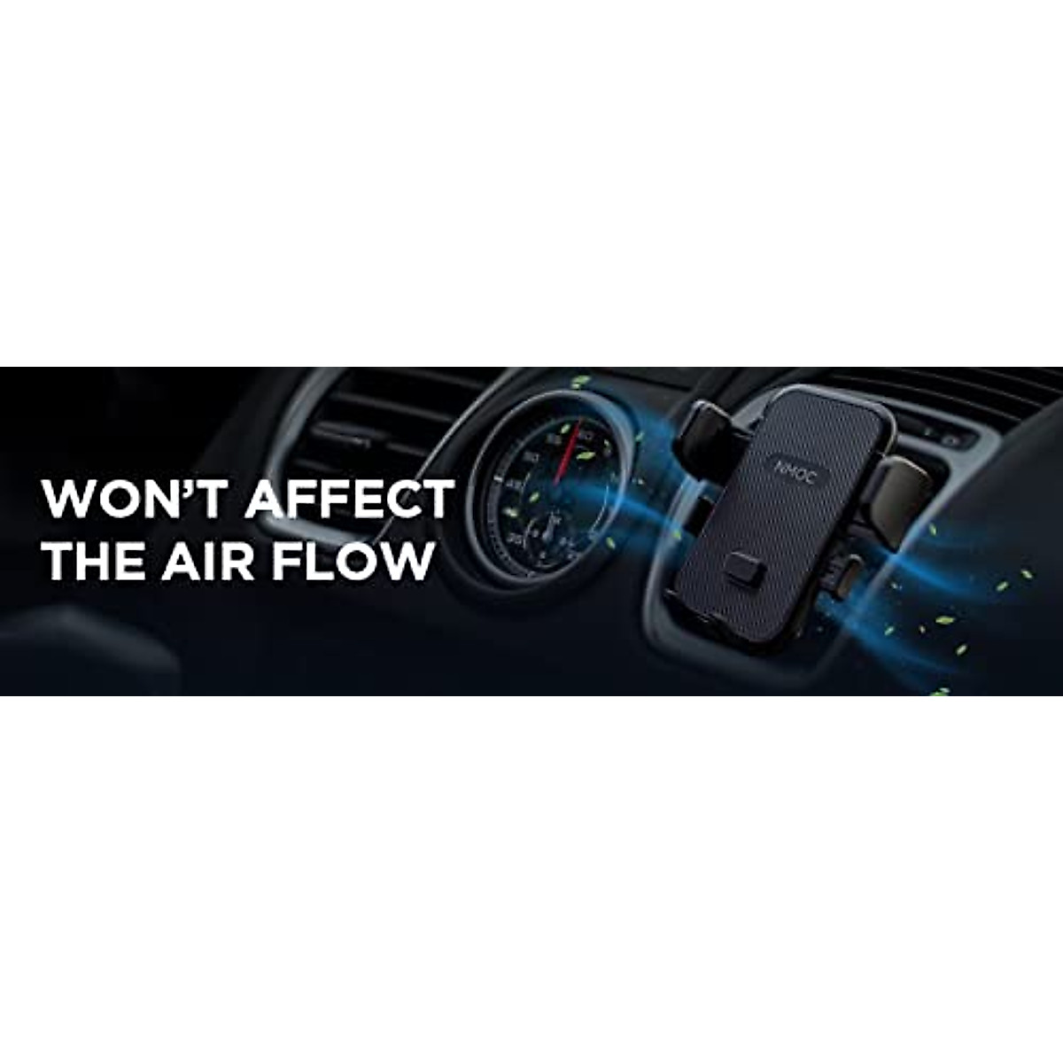 NMOC [Upgraded] Polycarbonate Air Vent Cell Phone Holder for Car, Hands Free Mount With Adjustable Steel Hook, Compatible With Most Smart Phones Including iPhone 14 13 Galaxy S22 S21 S20 And More