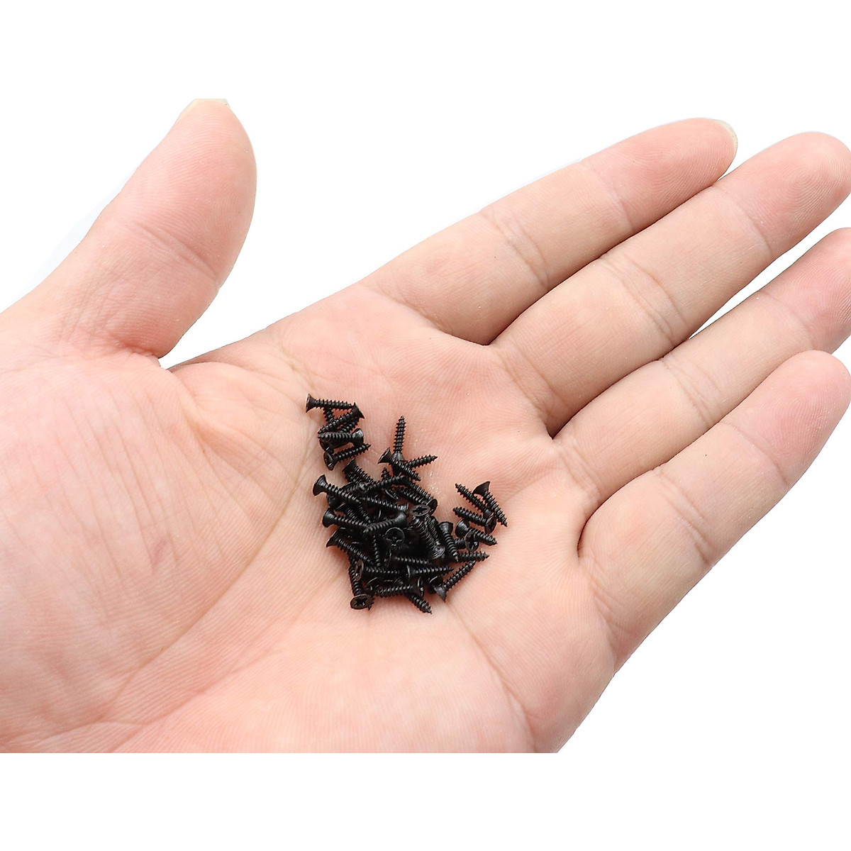 LBY 900pcs M1.7 M2 M2.3 x 5mm / 8mm/ 12mm Flat Head Self-Tapping Sheetmetal Screw Assortment Kit Mini Wood Screws 9 Sizes Combination Carbon Steel Black