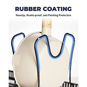 BRONYPRO Expandable Pots and Pans Organizer For Kitchen Cabinet, Rustproof Kitchen Organization And Storage Rack with 12 Slots, Anti-Scratch for Baking Sheet, Pans, Lids, Kitchen Must Have (Black)