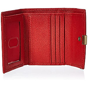 Timberland womens Leather RFID Small Indexer Snap Wallet Billfold, Red, One Size US