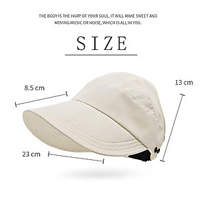 Womens Wide Visor Brim Sun Hat Quick Dry Sun Protection Visor Cap Summer Travel Baseball Hat Golf Outdoor Teens (S/M)