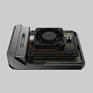 Argon NEO Case with Fan HAT and Power Supply (Type-C) for Raspberry Pi 4 | Supports Cooling Fan, Camera, and LCD Display | GPIO and PoE Pins are Accessible