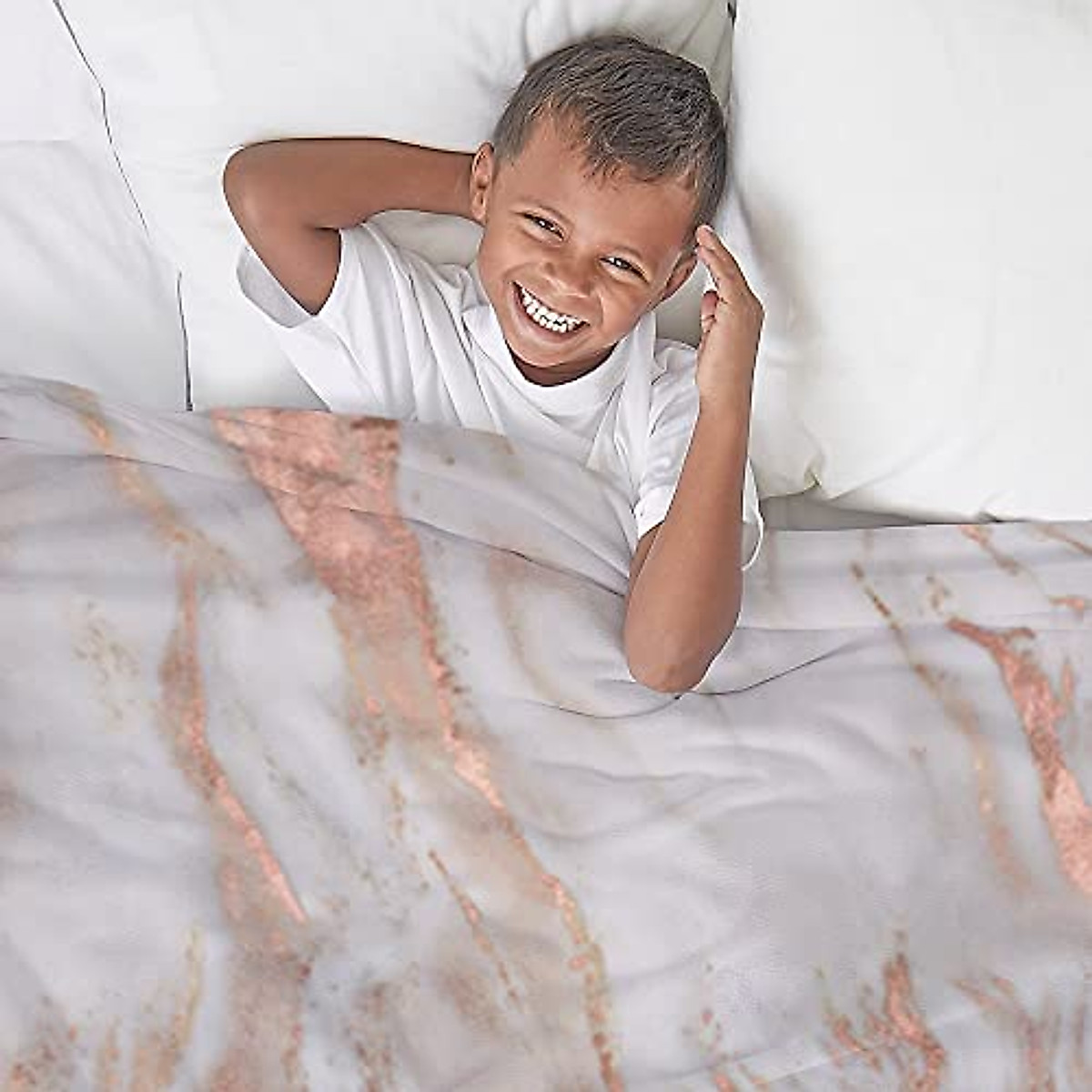 CafePress Rose Gold Marble Arctic Fleece Throw Blanket