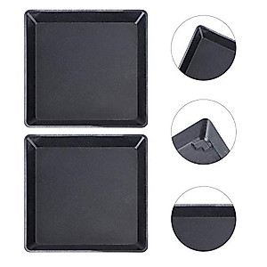 DOITOOL 2pcs Plant Saucer Plastic Plant Tray Flower Pot Saucer Square Saucer for Indoors Outdoor Garden Plant Container Accessories 4.9 Inch Black