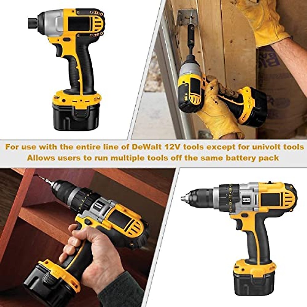 CEENR 4000mAh 12V Battery Compatible with Dewalt 12 Volt Battery XRP DW9071 DW9072 DC9071 DE9037 DE9071 DE9072 DE9074 DE9075 Replacement for Dewalt 12 V Cordless Power Tools - 2 Pack Ni-Mh