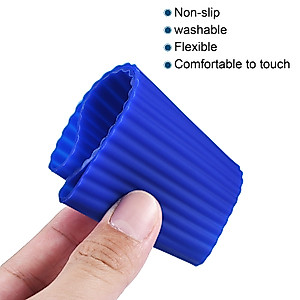 MECCANIXITY Mug Sleeves, Heat Resistant Protective Anti-Slip Cup Silicone Covers Water Bottle Boots, Blue Pack of 2