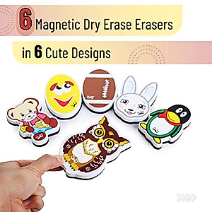 Mr. Pen - Whiteboard Eraser for Kids, Cute Dry Erase Erasers, 6 Pack, Magnetic Eraser for Dry-Erase Boards, Whiteboard Erasers for Classroom, Dry Erase Eraser, Dry Eraser Magnetic