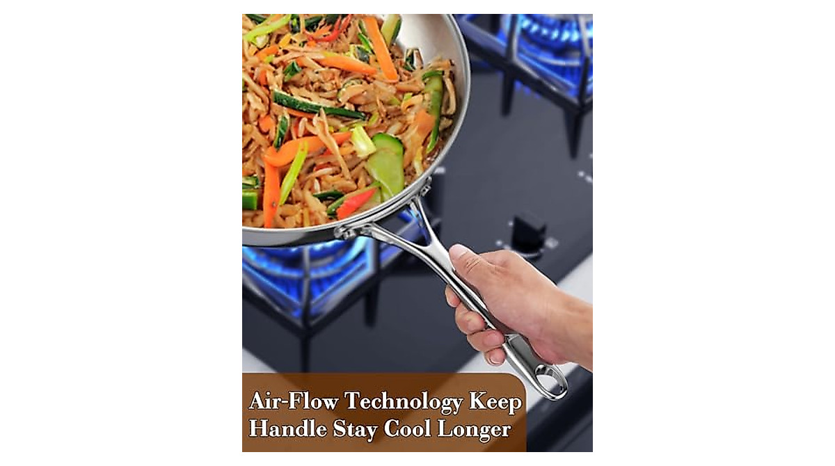 Cooks Standard 13" Stainless Steel Wok with Dome Lid