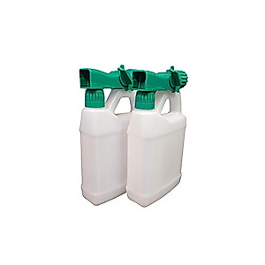 Multi-Use Lawn Hose-End Sprayer 32oz (Pack of 2) Empty Refillable Bottle (Natural, Clear), 30:1 Sprayer, Reusable - Best for Fertilizer, pesticides, herbicides, car wash and Any Other Outdoor Liquid