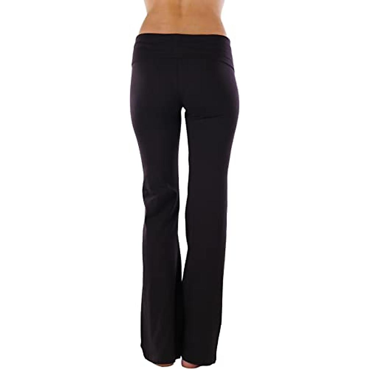 ToBeInStyle Women's Low Rise Sweatpants w/Fold-Over Waistband - Small - Brown