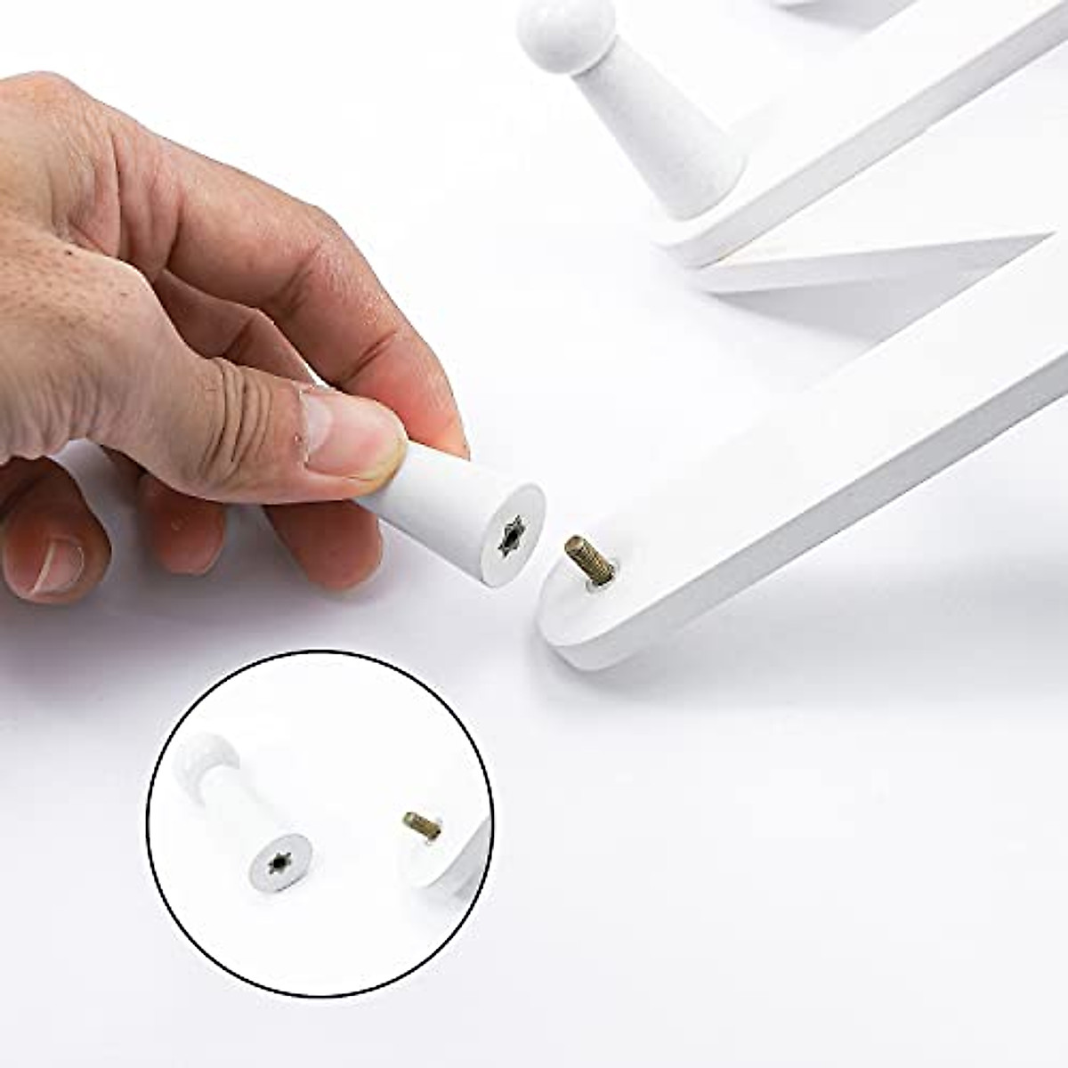 BSFHH Wooden Wall Hanger Expandable Coat Rack Accordion Design 14 Peg Hooks for Hanging Storage Clothes, Hats,Caps,Scarves,Purses,Mug,Towels,Umbrella,Accessories,Mugs,X Shape