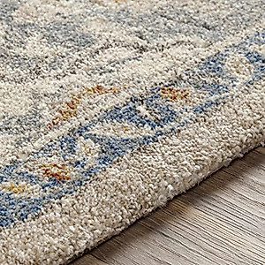 Hauteloom Chesnee Living Room, Bedroom Area Rug - Updated Traditional - High Pile - Blue, Yellow - 7'10"