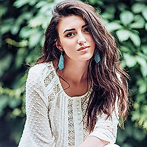 6 Pairs Sequin Dangle Earrings Mesh Grid Tassel Drop Earrings Colorful Sequin Earrings for Women (Extra Large, Simple Style)