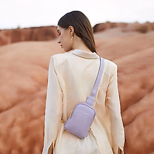 INICAT Small Crossbody Sling Bags for Women Vegan Leather Cell Phone Purse Fanny Packs for Women Men(026-Light Grey)