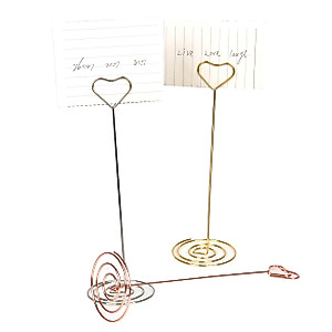 10pcs Table Number Holder Gold Wedding Place Card Holder, Picture Photo Holders 8.6 Inch Tall - Note Menu Memo Clips for Party Gatherings