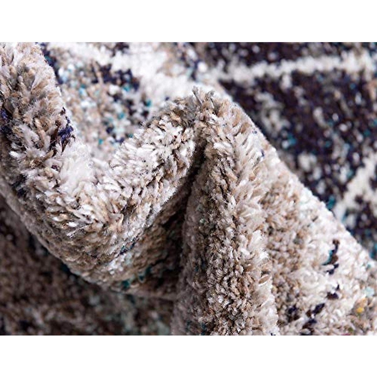 Unique Loom Trellis Frieze Collection Area Rug - Geometric (5' x 8', Blue Multi/ Ivory)