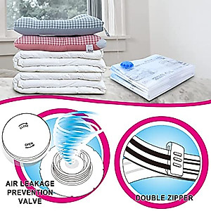 ORIGINAL 3-D Vacuum Storage Bags XXL Large, Winslow&Ross Vacuum Seal Bags for Bedding Clothes Storage, Work with Vacuum Cleaner, Travel Hand Pump Included (4 Packs)