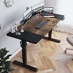 Radlove Electric Height Adjustable Standing Desk, 63x 30 Inches Stand Up Ergonomic Desk Workstation, Splice Board Home Office Computer Table