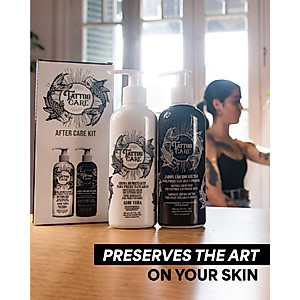 Tattoo Care Tattoo Aftercare Kit - Cream and Soap for Healing, Protecting and Brightening New and Old Tattoos - Cruelty-Free (KIT 6.7 fl OZ each)