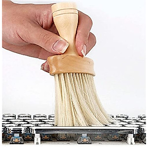 SANYISAN High Density Ultra Soft Detail Brush with Cotton Fabric, Car Brush, Interior Dusting Wooden Handle Tool for and Keyboard Deep Cleaning (A-1PC) 6.3×4.13×1.18in