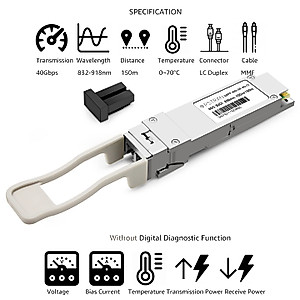 OPSTRAN 40GBASE-SR BiDi QSFP+ Optical Transceiver Module Compatible with Cisco QSFP-40G-SR-BD Meraki MA-QSFP-40G-SR-BD 40GBASE-SR Bi-Directional MMF 832nm - 918nm 150m Duplex LC
