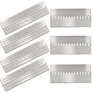 Heat Plate Shield Flavor Bar Grill Replacement Parts for Bull BBQ Grilll Angus 47629 47628 Lonestar 87048 87049 Outlaw 26038 26039 Cal Flame G4 P4, 4 Pack Flame Tamer and 3 Pack Flavorizer Bar…