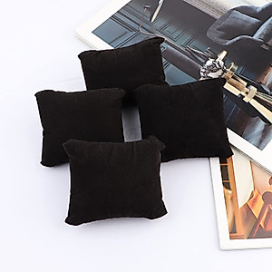 Framendino, 20 Pack Small Black Watch Pillow Velvet Bracelet Jewelry Displays Bangle Cushions Stand for Boxs