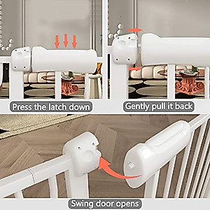 Fairy Baby Extra Wide Baby Gates 57.5-62 Inch, Auto Close Child Safety Gates for Stairs Banister Doorways Hallway Stairway,Indoor Safety Child Gates for Kids or Pets