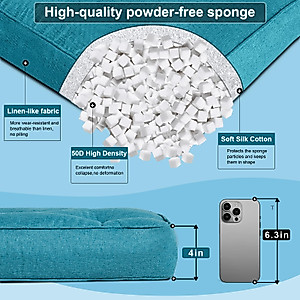 Millsilo Bench Cushion, Bench Cushions for Indoor/Outdoor Furniture, Window Seat Cushions, Garden Patio Large Pads with Button Reinforcement, for Shoe Bench Dining Porch Bench 36x14x4 inch,Teal