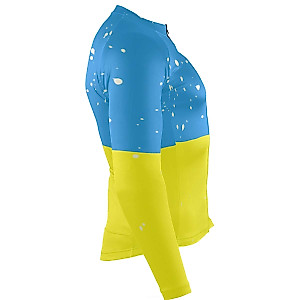 Ukraine Flag Men's Cycling Jersey Long Sleeve Bike Jacket Biking Bicycle Jersey Shirt