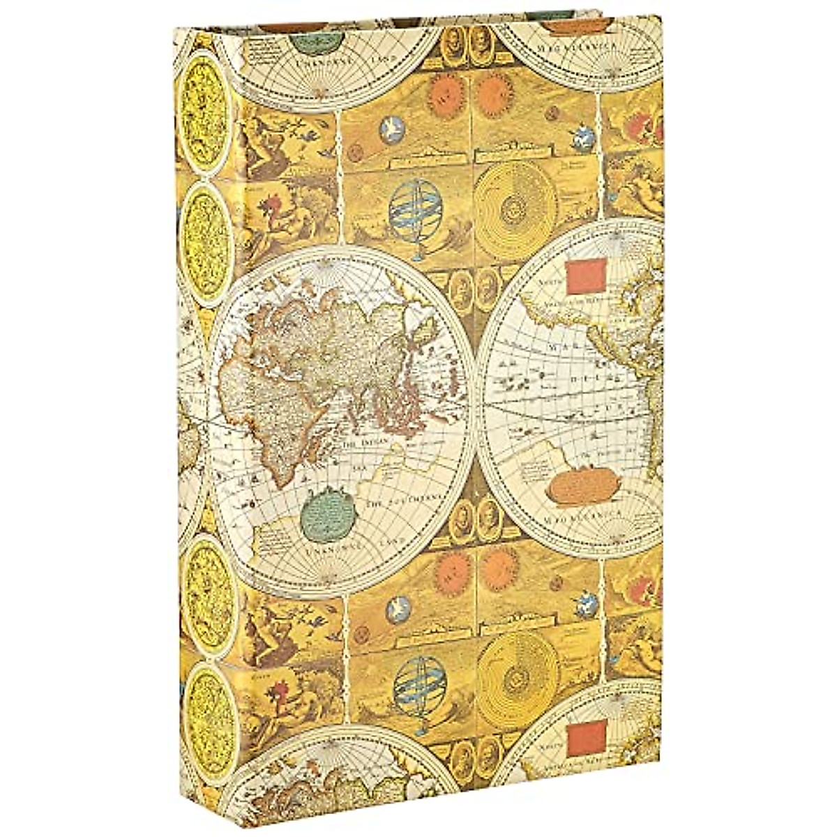 3-Ring Photo Album 504 Pockets Hold 4x6 Photos, Ancient World Map Design