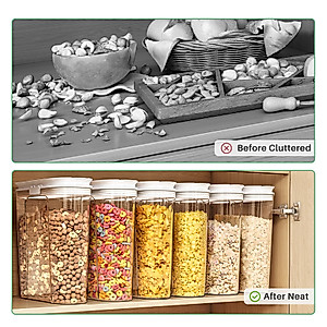 Ducoak Cereal Containers Storage Set Airtight Food Storage Containers with Lids Flip-Top 2PCK Plastic Cereal Storage Containers Cereal Organizer Dispenser for Pantry Kitchen(135.3oz/4L)