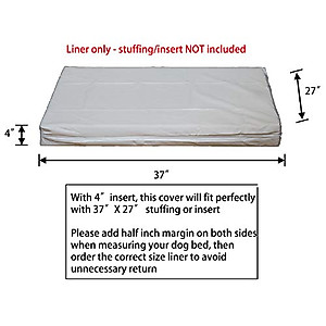 PetBed4Less Elite DIY Durable Dog Bed Dog Pillow Pet Bed Removable Waterproof Liner with Zipper - Elite Waterproof Dog Bed Liner only