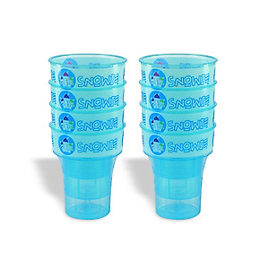 SNOWIE Pack of 8 Souvenir Cups, Perfect Reusable Machine Washable Snow Cone Shaved Ice Cup (Pack of 8)