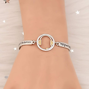AKTAP 911 Dispatchern Charm Bangle Emergency Operator Jewelry Always Remember It's Your Voice in The Darkness That Gives Hope Thank You Gift for Her (911 Loop Bracelet)