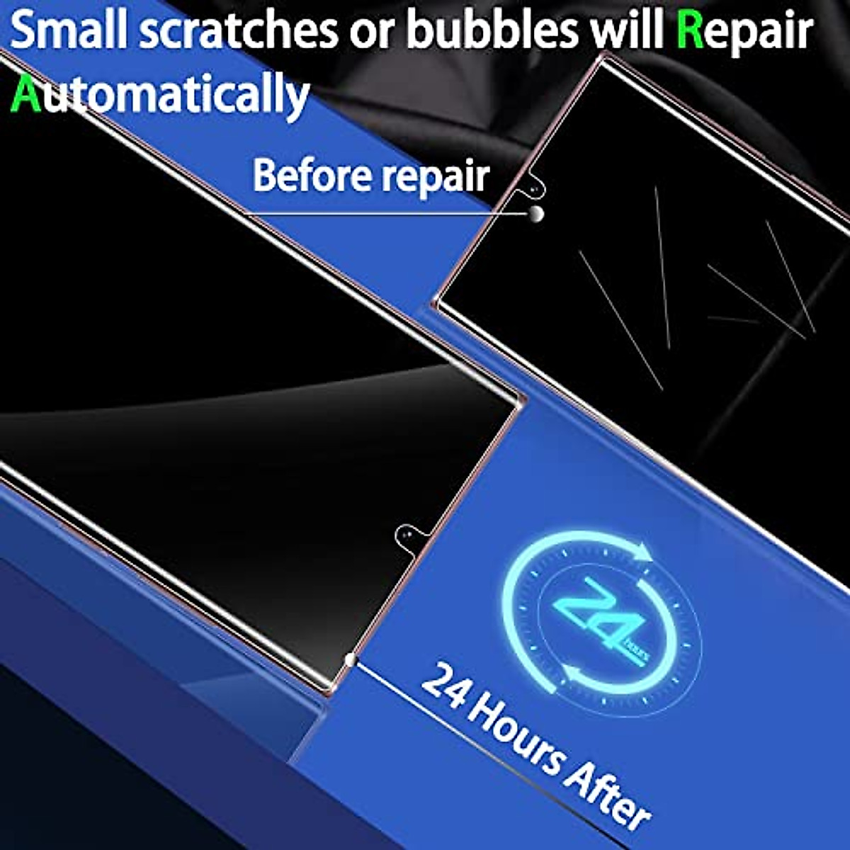 IMBZBK [3+3 Pack for Samsung Galaxy S22 Ultra 5G Screen Protector [Not Glass], 3 Pack Flexible TPU Film with 3 Pack Tempered Glass Camera Lens Protector, Fingerprint Suitable, Case Friendly