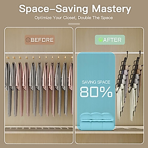 AOCTFIRST Black Pants Hangers Space Saving 2 Pack - 6 Tier Stainless Steel Closet Organizer Heavy Duty,Anti-Slip Design,Clothes Storage and Organization for Pants Jeans Scarf,2-Year Warranty