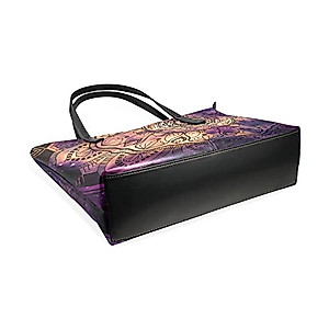 HUSSRITY Mysterious Galaxy Mandala Women Tote Bags PU Leather Purses and Handbags Fashion Design Large Top Handle Shoulder Satchel Hobo Bags