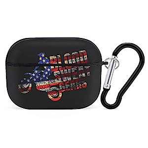 Dirt Bike Motocross Riders USA Flag Airpods Case Cover for Apple AirPods Pro Cute Airpod Case for Boys Girls Silicone Protective Skin Airpods Accessories with Keychain