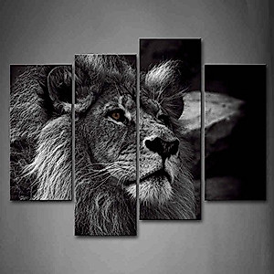 Black and White Lion Head Portrait Wall Art Painting Pictures Print On Canvas Animal The Picture for Home Modern Decoration