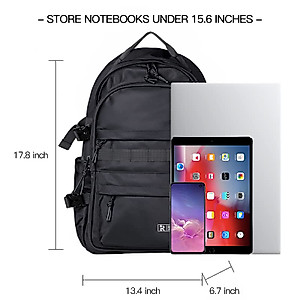 FILLOVE Laptop Backpack-15.6 Inch Computer Backpack with Charger, Water Resistant Teacher Bag Work Backpack with Laptop Compartment for Travel Business College Bookbag, Black