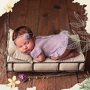 M&G House Newborn Photography Props Mattress Pillow Photography Accessories Baby Photoshoot Props Bed Mattress Bed Mat(Beige White)