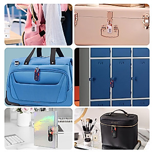 Mini Padlock, BARRYSAIL 3 Pcs Small Locks Set with 3 Digits Combination for Kids Diary Backpack Zipper (Black+Blue+Pink)