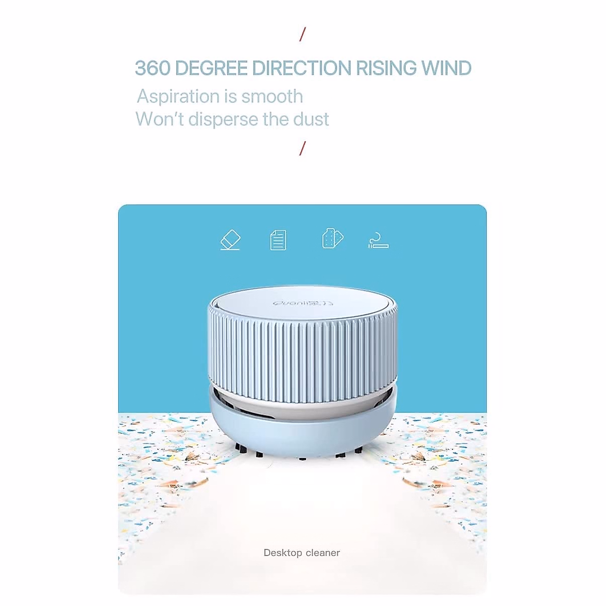 OIF Desktop Vacuum Cleaner, Table Vacuum Cleaner,Mini Table dust Sweeper Convenient Two AA Batteries Cordless&360º Rotatable Design for Keyboard/Home/School/Office