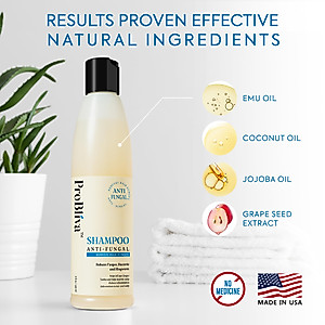 ProBliva Fungus Shampoo for Itchy Scalp and Hair Care - Helps Calm & Soothe Scalp with Natural Ingredients Emu Oil, Jojoba Oil, Coconut Oil