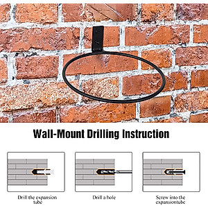 TQVAI 6 inch Flower Pot Holder, Wall Planter Ring Hanger, Wall Mounted Pot Hook Bracket, 6 Pack, Black